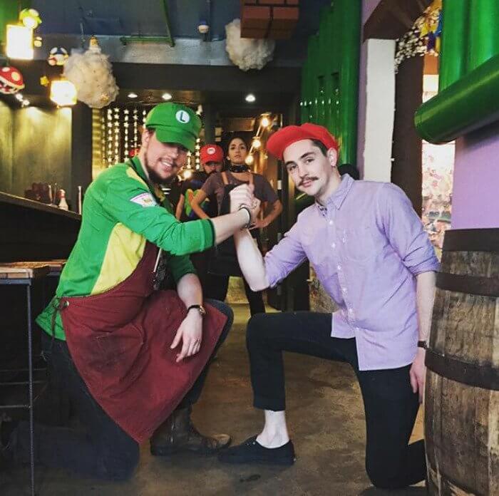 Um bar inspirado em Mario Bros.